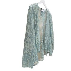 Patra | Tops | Plus Patra Nwt Spearmint Floral Metallic Sheer Lace Open ...